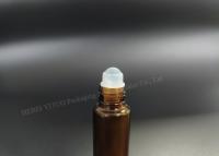 China Amber Glass Roll-On Bottles 10ml 20ml 30ml 50ml with 360° Ball for Essential Oils & Personal Care for sale