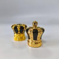 China 32mm Crown Cap Metal Pump Perfume Bottle Lid - 24mm Width, Black & Gold Finishes, Premium Metal Construction for sale