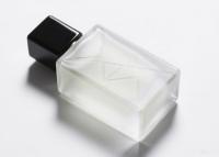 China 50ml Refillable Frosted Glass Perfume Bottle Square Blow Molding Transparent for sale