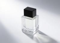 China 50ml Refillable Frosted Glass Perfume Bottle Square Blow Molding Transparent for sale