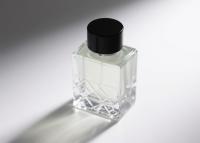 China 50ml Refillable Frosted Glass Perfume Bottle Square Blow Molding Transparent for sale