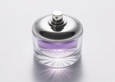 China Purple Custom 100ml Glass Perfume Bottles with 5cm Width 7cm Height Dimensions - Blow Molding Manufacturing for sale