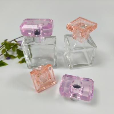 China 50ml Transparent Square Glass Perfume Bottle - Borosilicate Glass with Customizable 100ml Option for sale