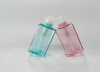 China 450ml PETG Reusable Shampoo Bottles with Press Pump - Blue Green Pink Colors 6.5x15.4cm Square Design for sale