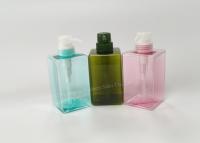 China 450ml PETG Reusable Shampoo Bottles with Press Pump - Blue Green Pink Colors 6.5x15.4cm Square Design for sale