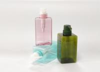 China 450ml PETG Reusable Shampoo Bottles with Press Pump - Blue Green Pink Colors 6.5x15.4cm Square Design for sale