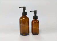 China 500ml Refillable Glass Shampoo Bottles with Press Pump - 6.5cm x 15.4cm Amber Container for Hair Care Products for sale