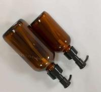China 500ml Refillable Glass Shampoo Bottles with Press Pump - 6.5cm x 15.4cm Amber Container for Hair Care Products for sale