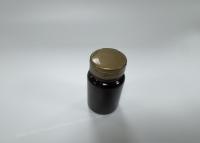 China 20ml Food-Grade Plastic Medicine Bottle with Dark Brown Body and Gold Cap - 2.4cm Width for sale
