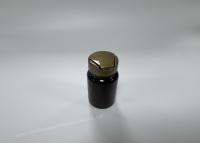 China 20ml Food-Grade Plastic Medicine Bottle with Dark Brown Body and Gold Cap - 2.4cm Width for sale