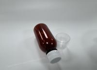 China 100ml Amber Plastic Medicine Bottle with Measuring Cup - GMP Certified Pharmaceutical Packaging for sale