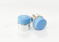 China Blue & Silver Electroplated Aluminum Perfume Cap 20.8mm Caliber 35.8x32.4mm Dimensions for sale