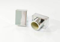 China Electroplated PP Plastic Perfume Bottle Cap 29.3mm x 40mm Square Shape Silvery Finish with Custom Logo Options for sale