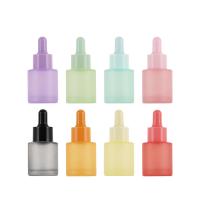 China 30ml Colorful Frosted Glass Essential Oil Bottles with Dropper Caps - UV Protection in Multiple Colors for sale