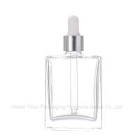 China Square Essential Oil Bottles 1oz (30ml) with Custom Logo - Glass Dropper Bottles for Cosmetics for sale