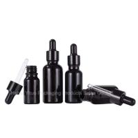 China Black Aromatherapy Oil Bottle 15ml 20ml 30ml Glass Dropper with UV Protection for sale