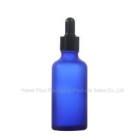 China Matte Blue Glass Dropper Bottles 5ml 10ml 15ml 20ml - UV Resistant Essential Oil Containers for sale
