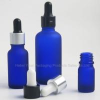 China Matte Blue Glass Dropper Bottles 5ml 10ml 15ml 20ml - UV Resistant Essential Oil Containers for sale