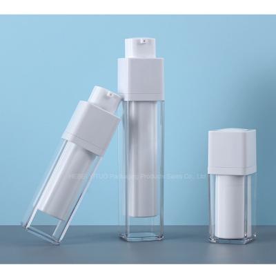 China Customized 50ml Airless Pump Bottles Refillable for Cosmetics - 3.1cm Width × 15.3cm Height PP Packaging for sale