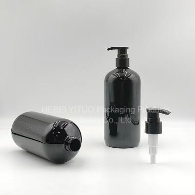 China 500ml Square PET Shampoo Bottle with Press Pump - 30% Recycled Material, Custom Colors for sale