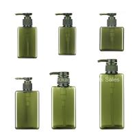 China Hotel Travel Refillable Shampoo Bottles 400ml 500ml Plastic Square Design with Press Pump Dispenser for sale