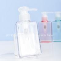 China Square Plastic Hotel Shampoo Bottles 100ml 150ml 250ml with Pump Dispensers - 6.5cm Width × 15.4cm Length for sale