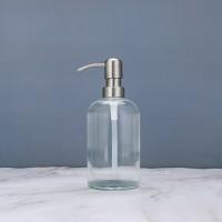 China 450ml Glass Hotel Shampoo Bottle with Press Pump - Customizable Square Design in Blue, Green, Pink Colors for sale