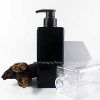 China Hotel Travel Refillable Shampoo Bottles 400ml 500ml Plastic Square Design with Press Pump Dispenser for sale