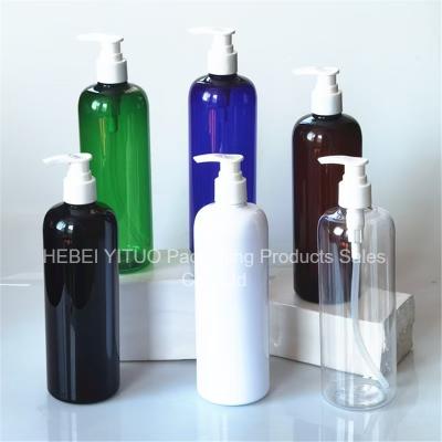 China 450ml Durable Glass Shampoo Bottle with Leak Proof Press Pump for Hotels for sale