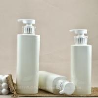 China White Plastic Refillable Shampoo Containers 300ml 500ml 750ml Travel Empty PET Bottles with Press Pump for sale