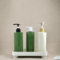 China 500ml Green Plastic Shampoo Container with Press Pump - Travel Refillable PET Bottle 15.4cm x 7.5cm for sale