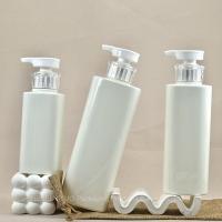 China White Plastic Refillable Shampoo Containers 300ml 500ml 750ml Travel Empty PET Bottles with Press Pump for sale