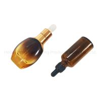 China Amber Glass Essential Oil Bottle 10ml 30ml with Rose Gold Cap for Aromatherapy Cosmetic Packaging for sale