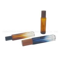 China 2cm Width 15ml Borosilicate Glass Perfume Bottle with Plastic Pump for Fragrance Cosmetic Essential Oil for sale