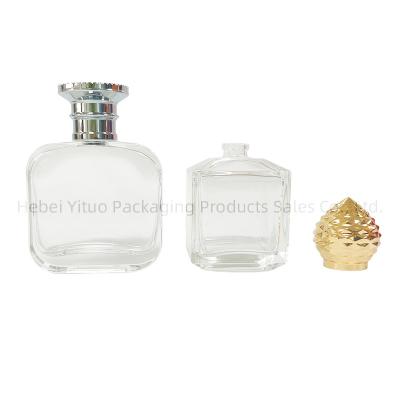 China Borosilicate Glass Perfume Bottle 50ml with Plastic Pump Leakproof Design for Fragrance Dispensing for sale