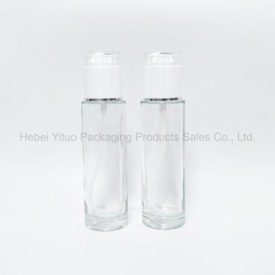 China Clear Glass Lotion Bottle 100ml Cosmetic for sale