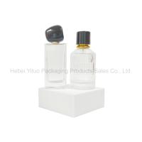 China Bulk 100ml Lid Sealing Antique Perfume Bottles Clear Glass Vintage Style Refillable 18mm Neck for sale