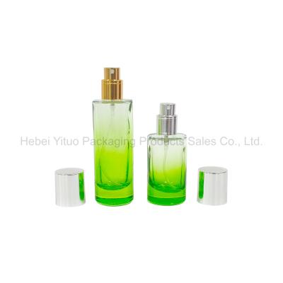 China 18mm Neck 30ml 50ml 100ml Clear Glass Perfume Bottles Leak Proof Refillable Sample Containers with Cap and Pump for sale