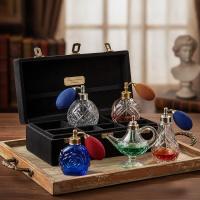 China Antique Perfume Bottles 7x10cm Clear Glass Vintage Scent Bottles for Travel and Display for sale