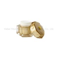 China Hexagonal Clear Acrylic Cream Jar — Luxury Gold Lid Design for sale