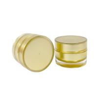 China Luxury Double Wall Gold Acrylic Cream Jar 30g / 50g Empty Cosmetic Pot For Face Cream for sale
