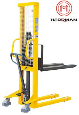 China Welded Fixed Forks 500kg  Manual Hydraulic Walkie Stacker for sale