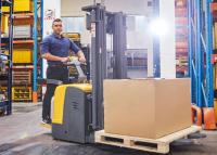 China 1600MM 1.2T Battery Operated Electric Pallet Stacker for sale