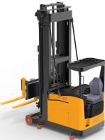 China 1500kg 3300lbs 1.5Ton Electric Lift Stacker Reach Truck Adjustable Steering Wheel for sale