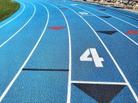 China Blue 13mm Eco Sports Flooring Secondary School Rubber Running Track And Field for sale
