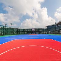 China PP Interlock Sport Flooring 300x300mm 13mm Outdoor Basketball Tennis Court Tile for sale