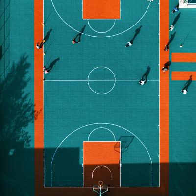 China Interlocking Sports Flooring 30.48cm x 30.48cm PP Basketball Court Tile Slip Resistant for sale