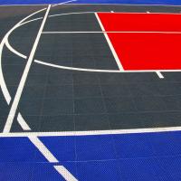 China Removable 350g Outdoor Sports Surfaces Interlocking Flooring No Bulging for sale