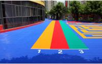China Waterproof Interlocking Sports Tiles PP Basketball Court Flooring 10 Tons Load Capacity for sale