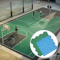 China PUR Interlocking Sports Flooring Tiles 3.5mm-9mm Anti Skid PP Basketball Court Flooring for sale